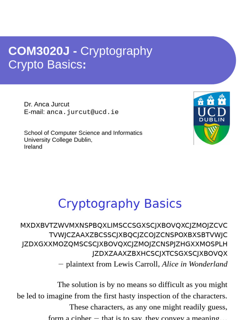 01-Cryptography Basics | PDF | Cryptography | Cryptanalysis
