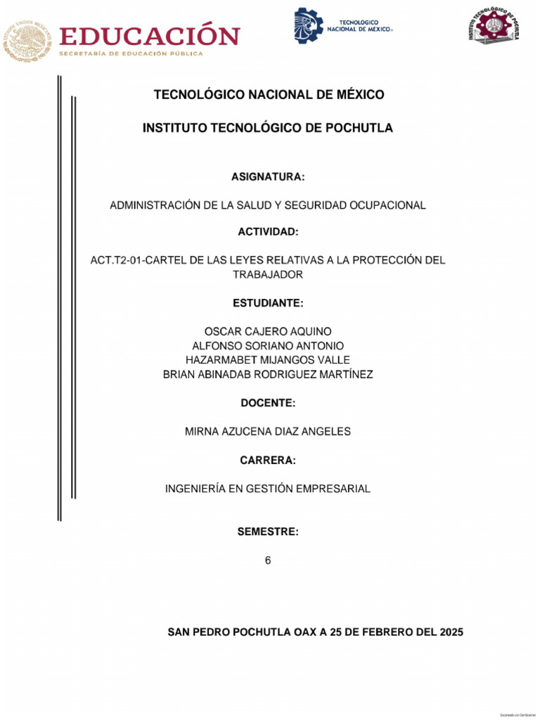 Act.t2-01-Cartel de Las Leyes Relativas A La Protección Del Trabajador | PDF