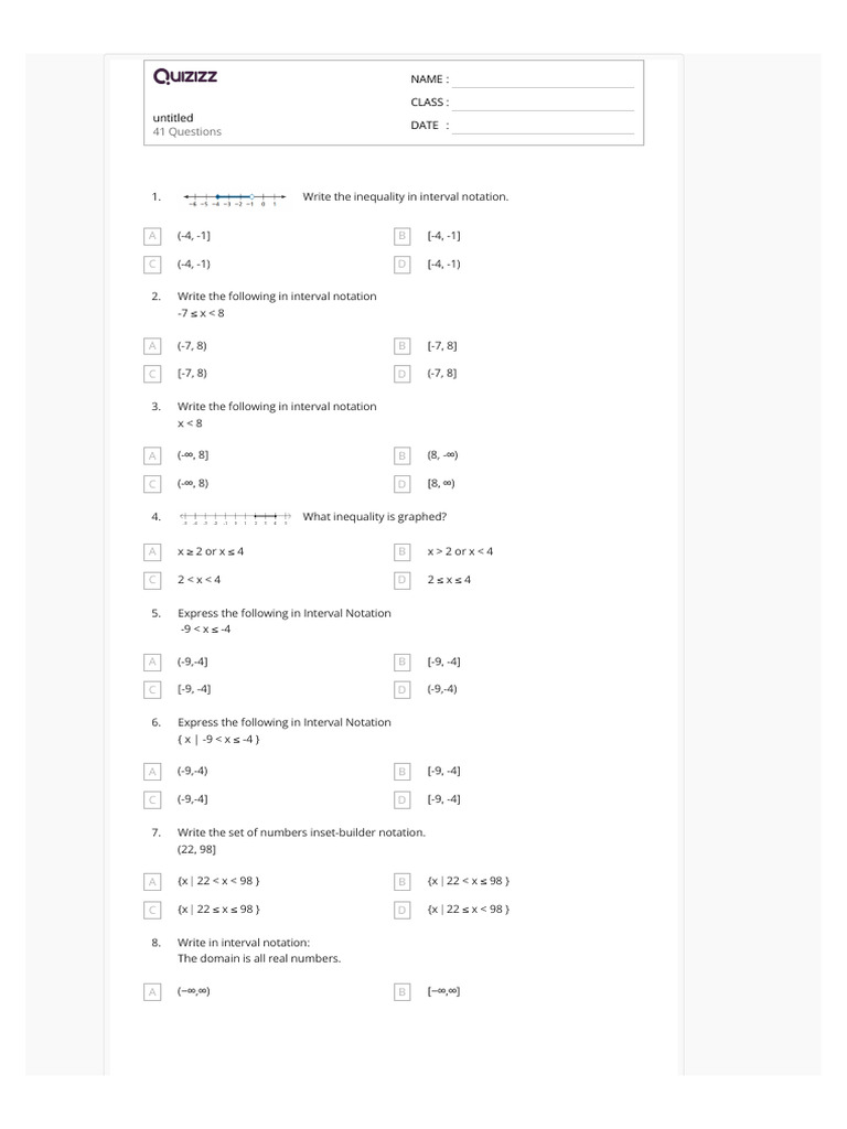 01.a 1.1. Domain Range End Behavior | PDF | Inequality (Mathematics ...