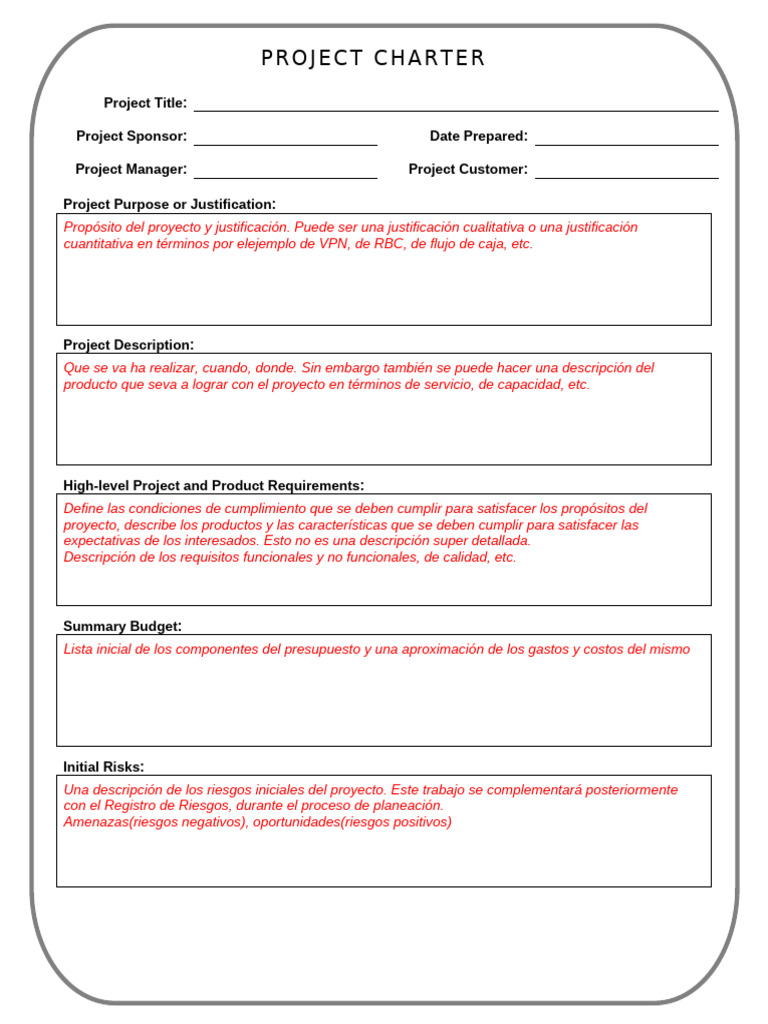 Guía Completa del Project Charter | PDF