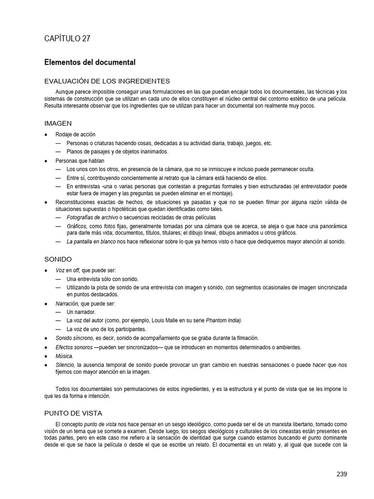 Rabiger - La Dirección de Documental-Elemenos de Análisis | PDF