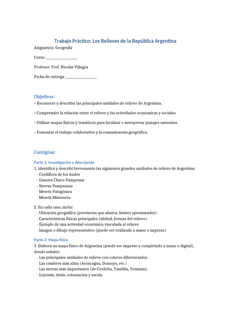 TP Relieves Argentina | PDF