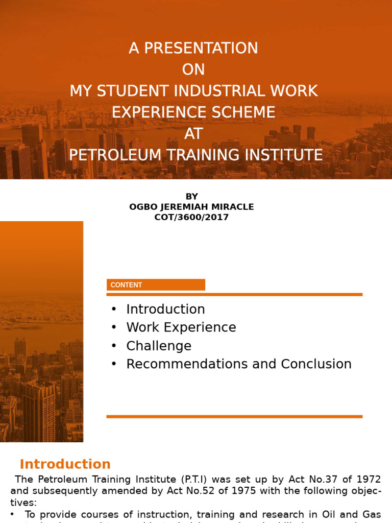 Student Industrial Training at PTI | PDF | Flow Measurement | Pump