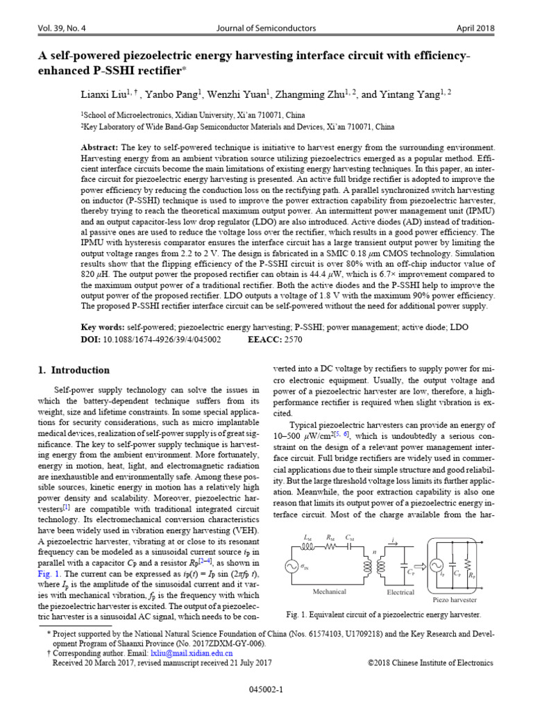 Self-Powered Piezoelectric Energy Circuit | PDF | Rectifier | Energy ...