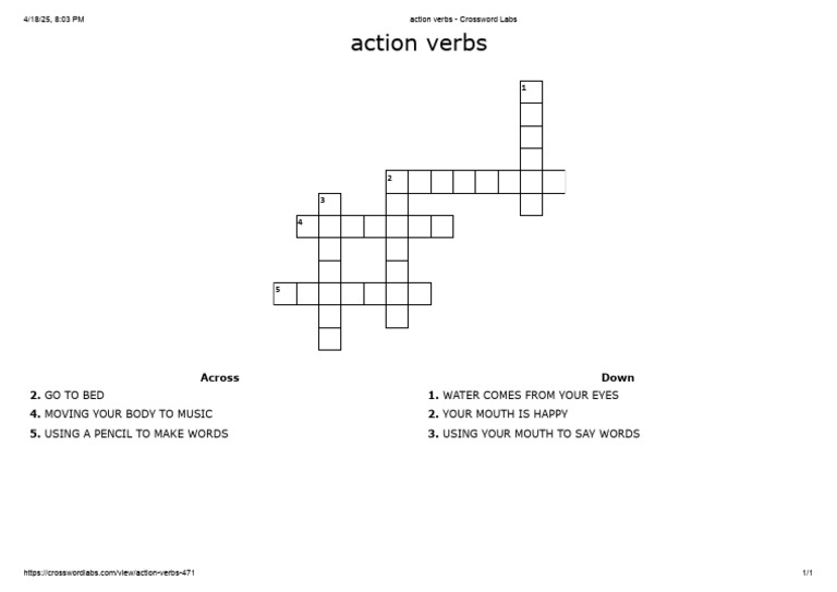 Action Verbs QUIZ | PDF