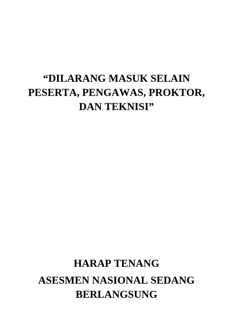 Dilarang Masuk Selain Peserta | PDF