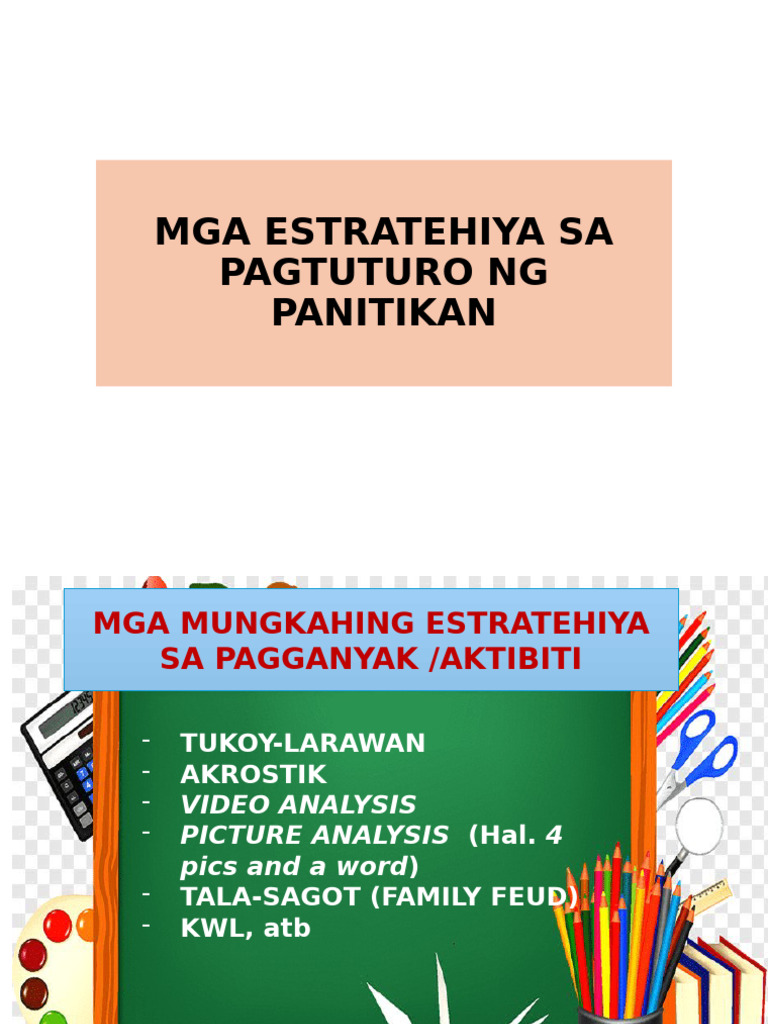 Mga Estratehiya Sa Pagtuturo | PDF