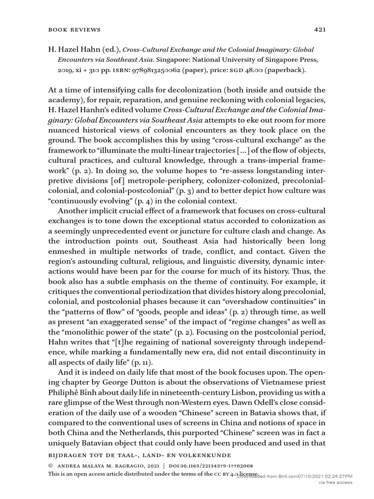 Cross-Cultural Exchange in Colonial Southeast Asia | PDF | Liberal Arts ...