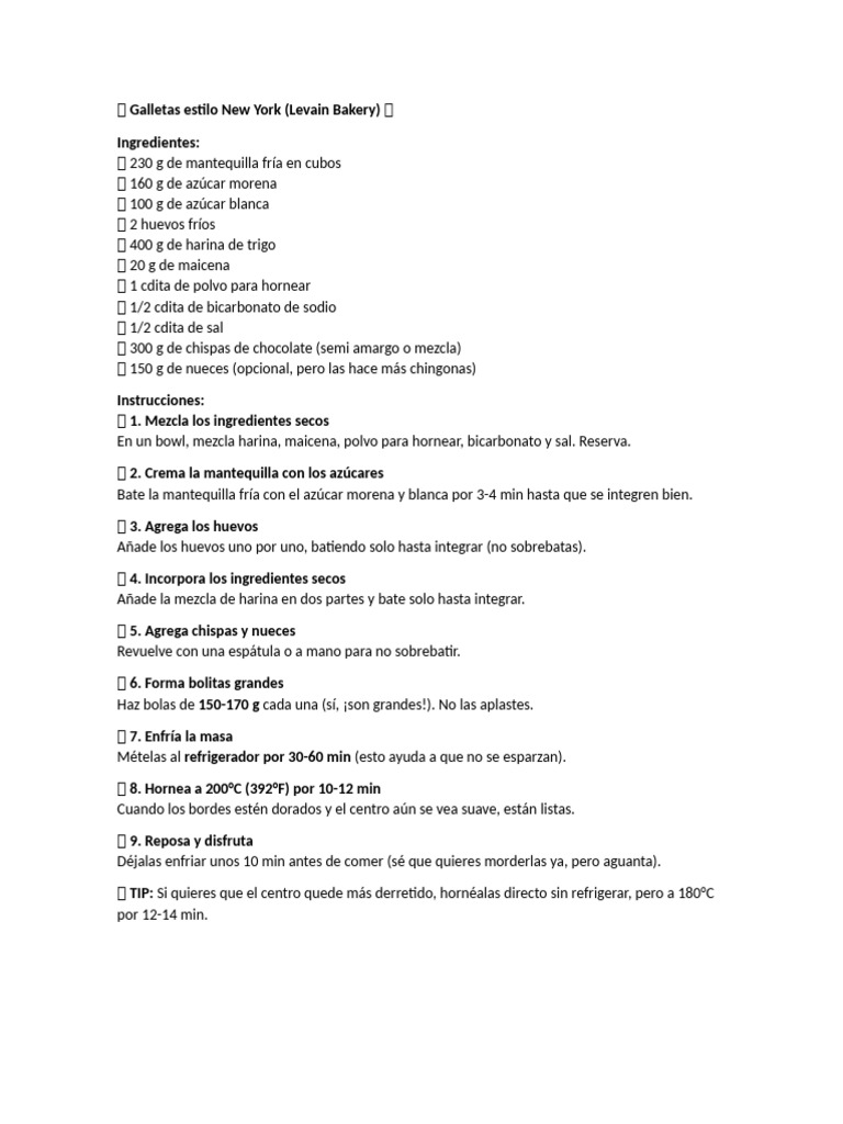 ? Galletas Estilo New York | PDF