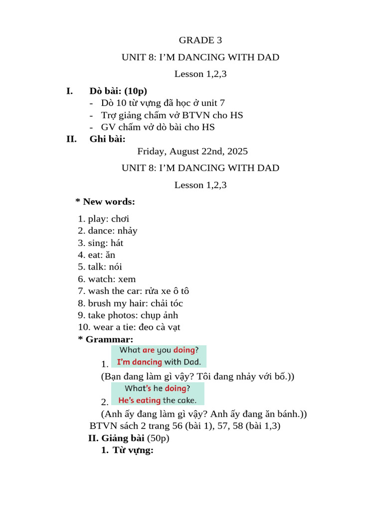 GRADE 3 - Unit 8 Lesson 1,2,3 | PDF