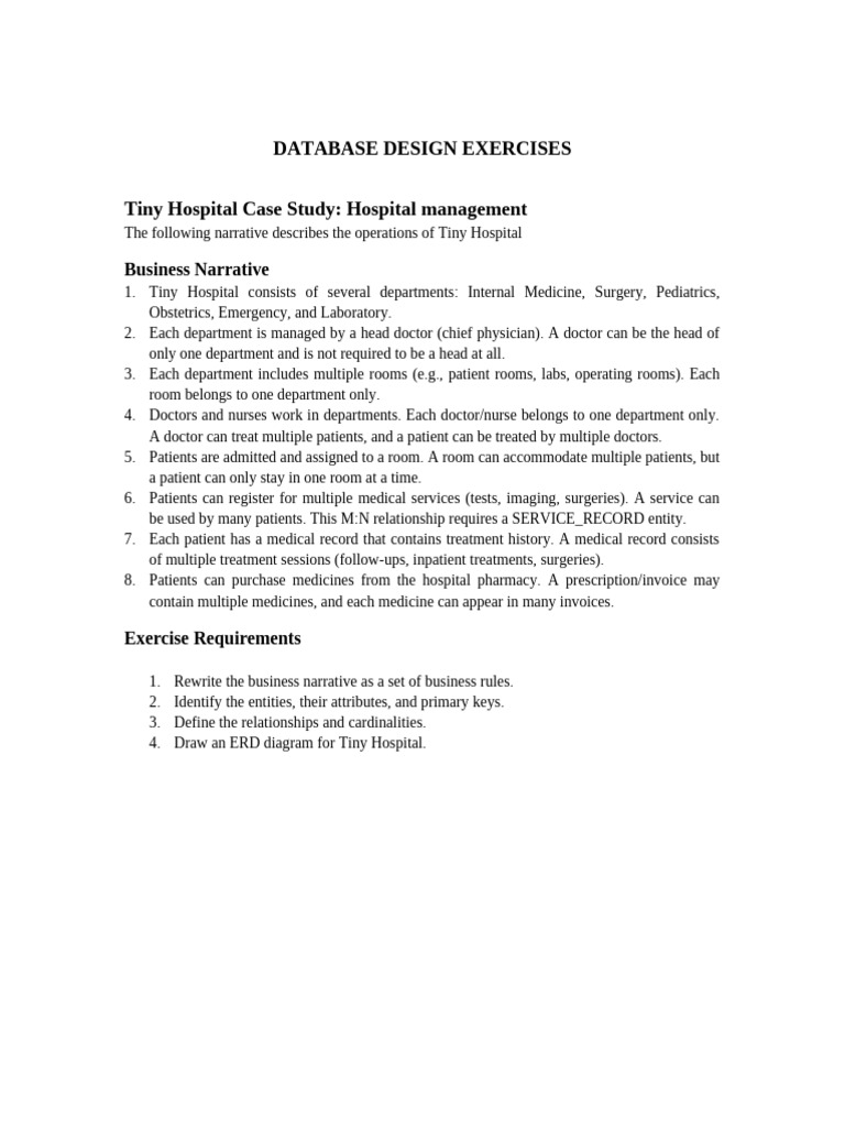 2. Tiny Hospital Case Study | PDF