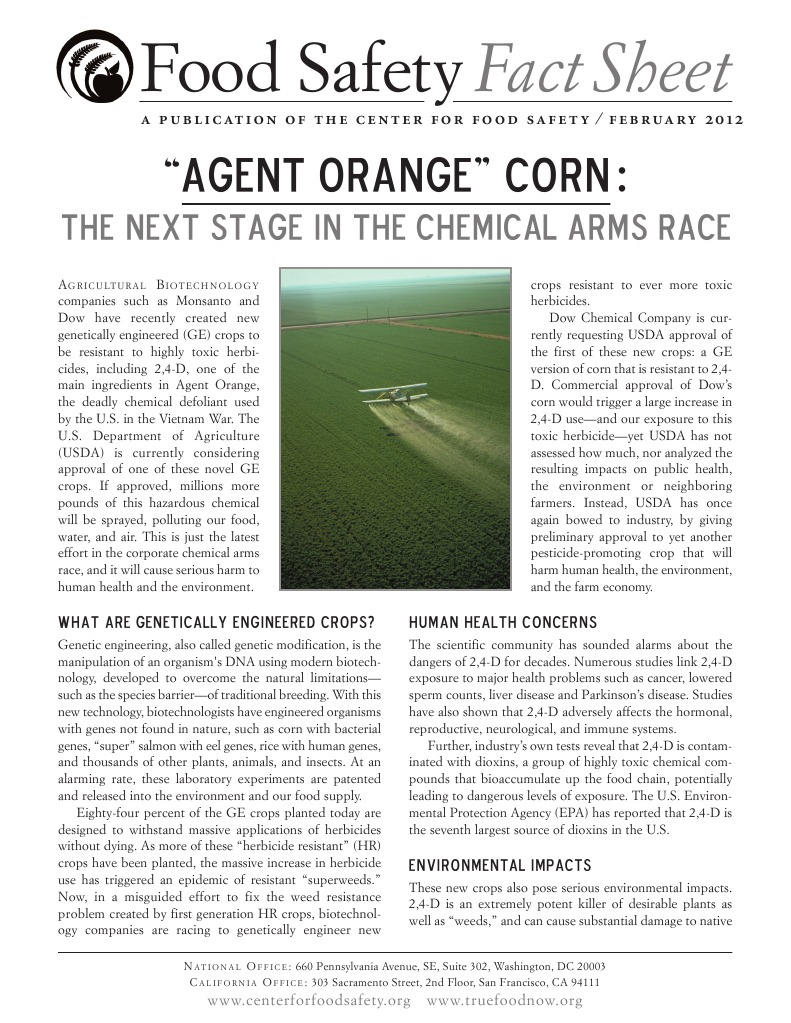 Agent Orange Corn Fact-Sheet | Download Free PDF | Herbicide | Agent Orange