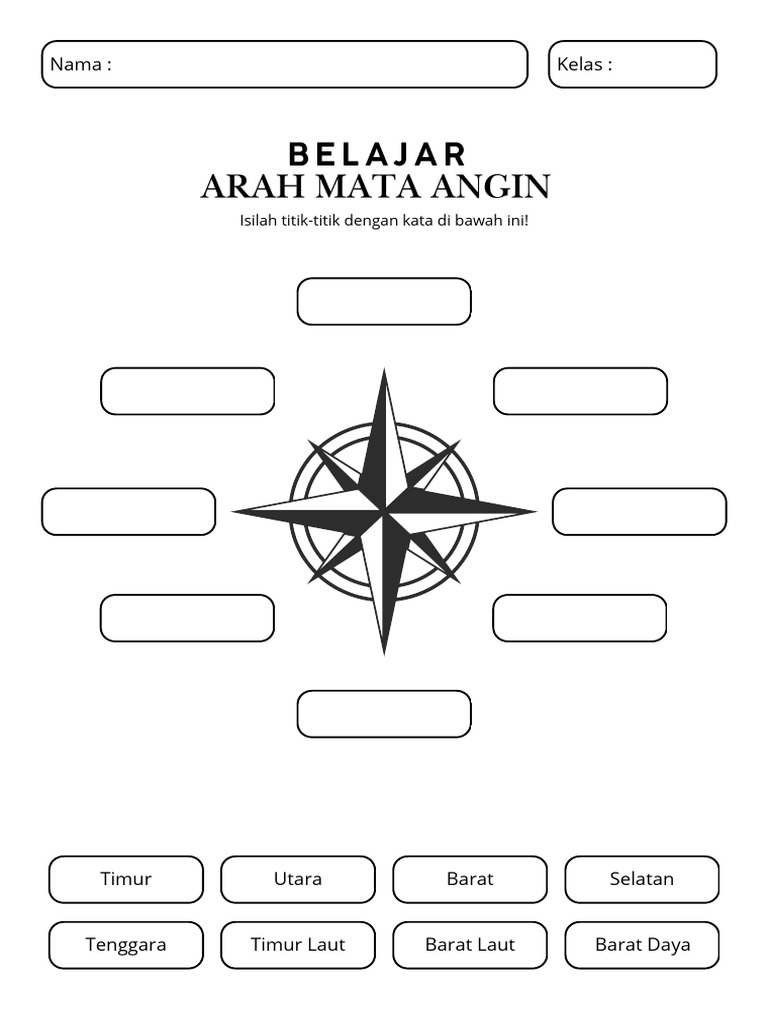 LKPD Arah Mata Angin Kelas 1 SD | PDF