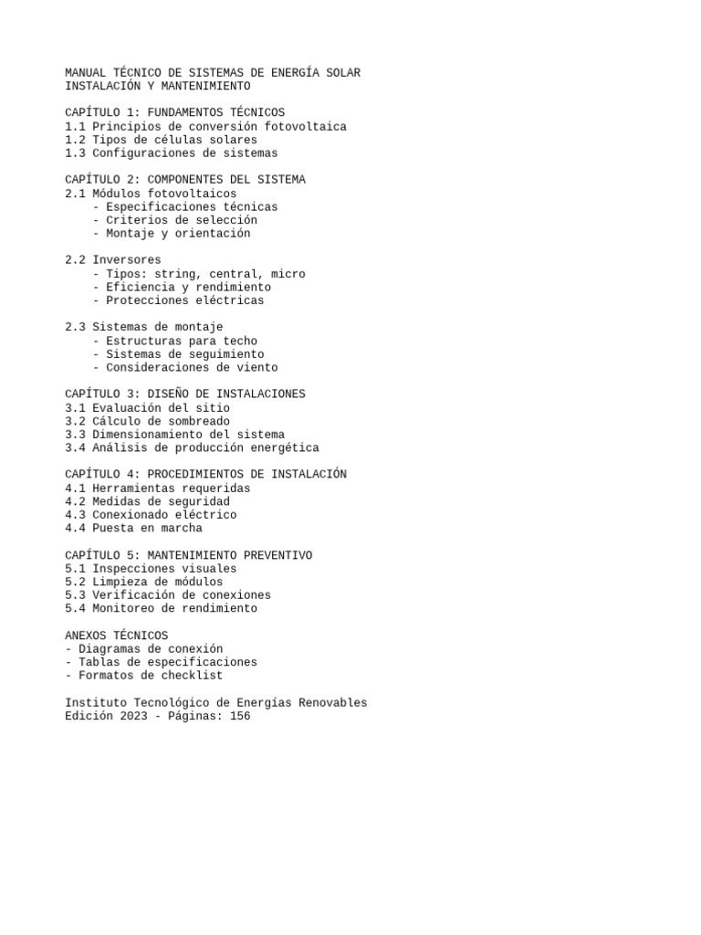 Manual de Instalación Solar 2023 | PDF