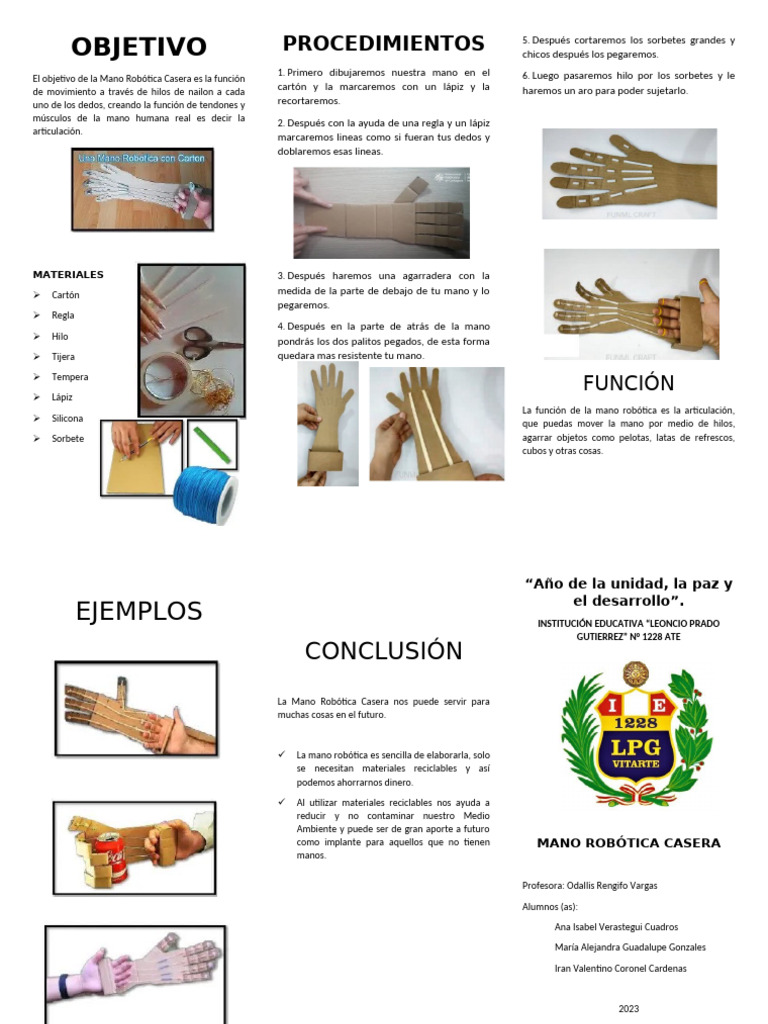 Cómo Hacer una Mano Robótica Casera | PDF
