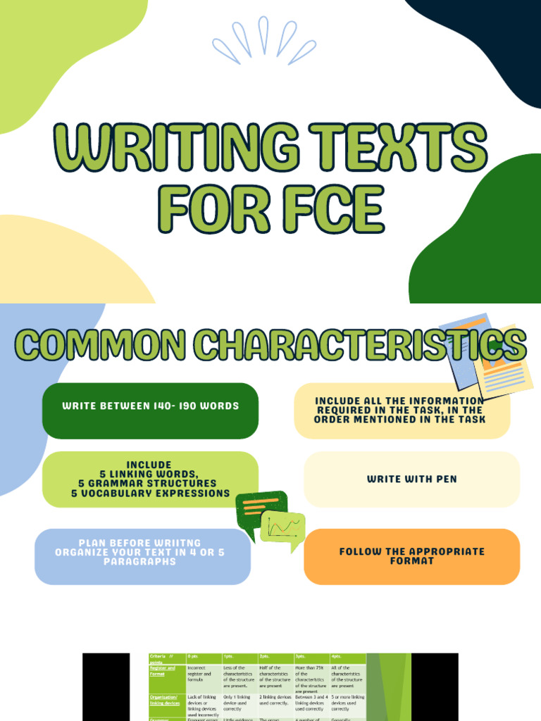 Writing Texts For FCE | PDF