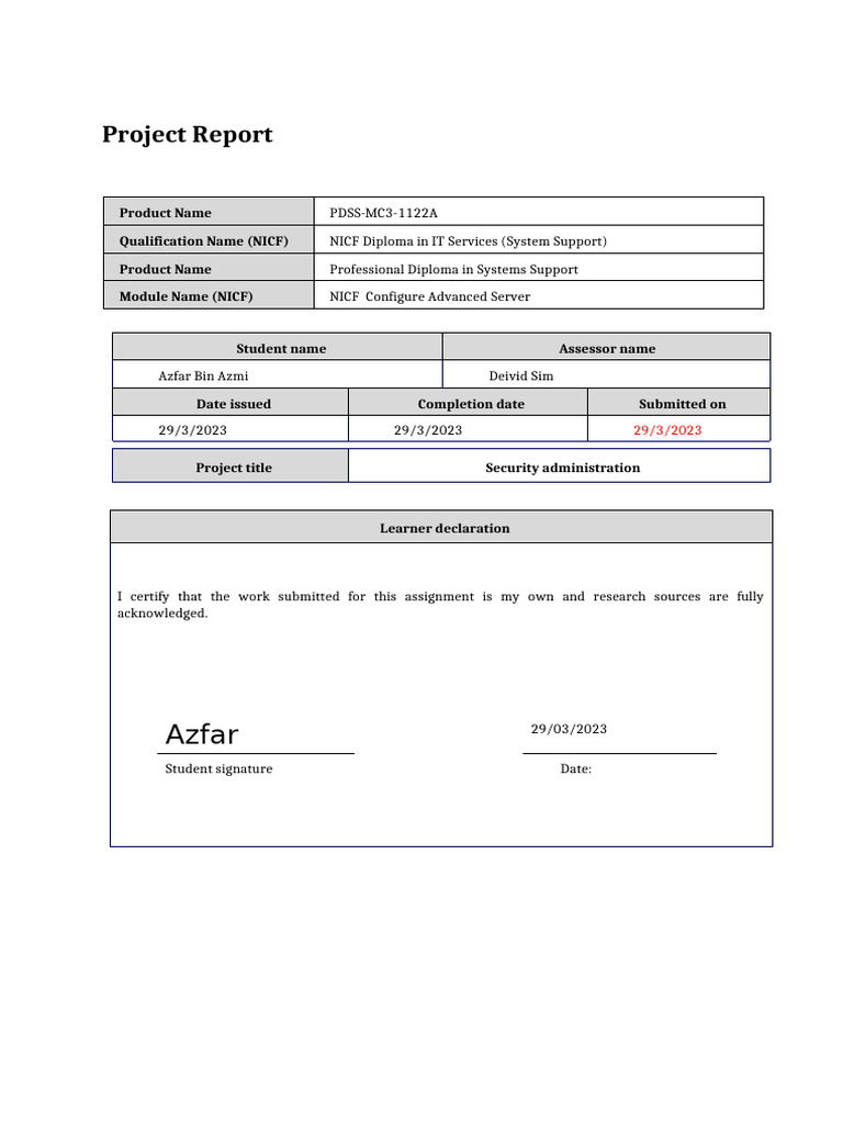 NICF MC3 Project Report Template | PDF | Group Policy | Server (Computing)