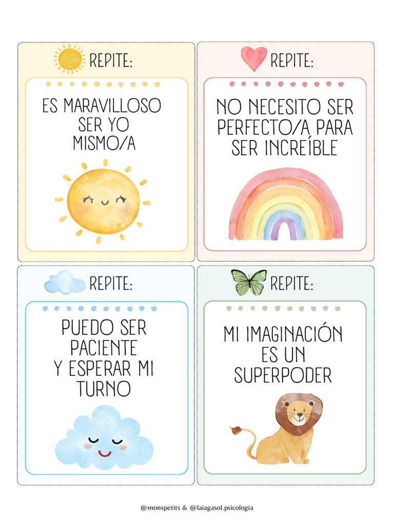 ESP Afirmaciones Positivas para Ninos y Ninas | PDF