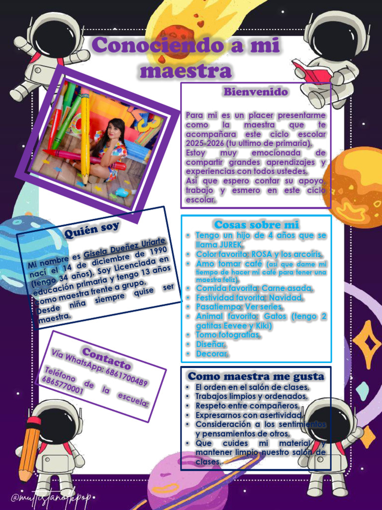 Presentación de la maestra 2025-2026 | PDF