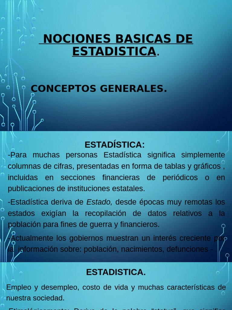 Introducción a la Estadística Básica | PDF | Estadísticas | Datos