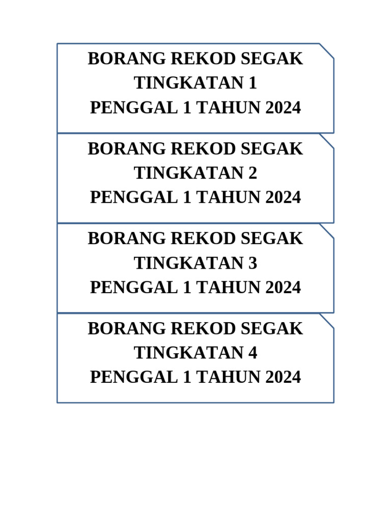 Rekod Segak Pelajar Tingkatan 3 | PDF
