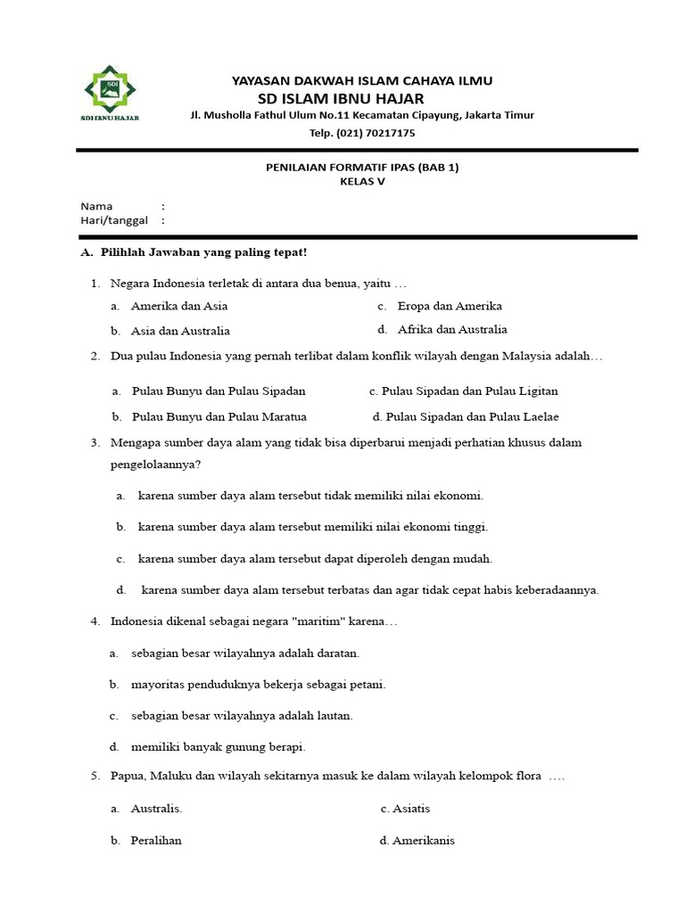 PH Ipas Bab 1 Kelas 5 Print | PDF