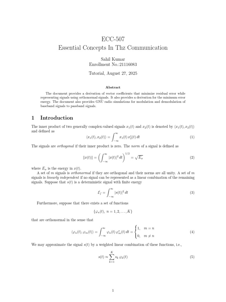 THz Communication: Error Minimization Techniques | PDF | Bandwidth ...