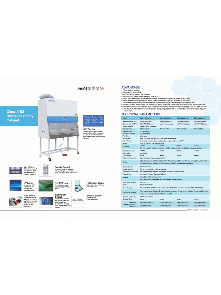 Gabinete BSC 1100IIB2 X BioBase | PDF