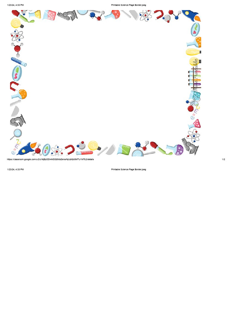 Printable Science Page Border Design | PDF