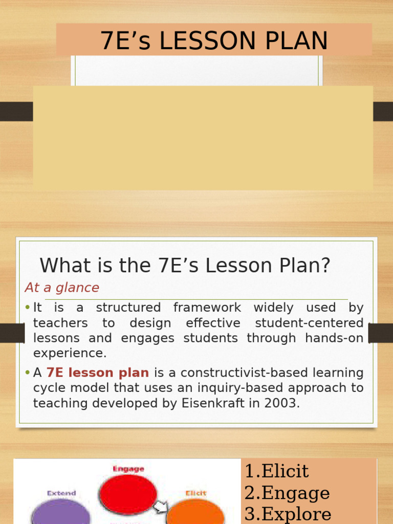 7E's Lesson Plan Framework Explained | PDF