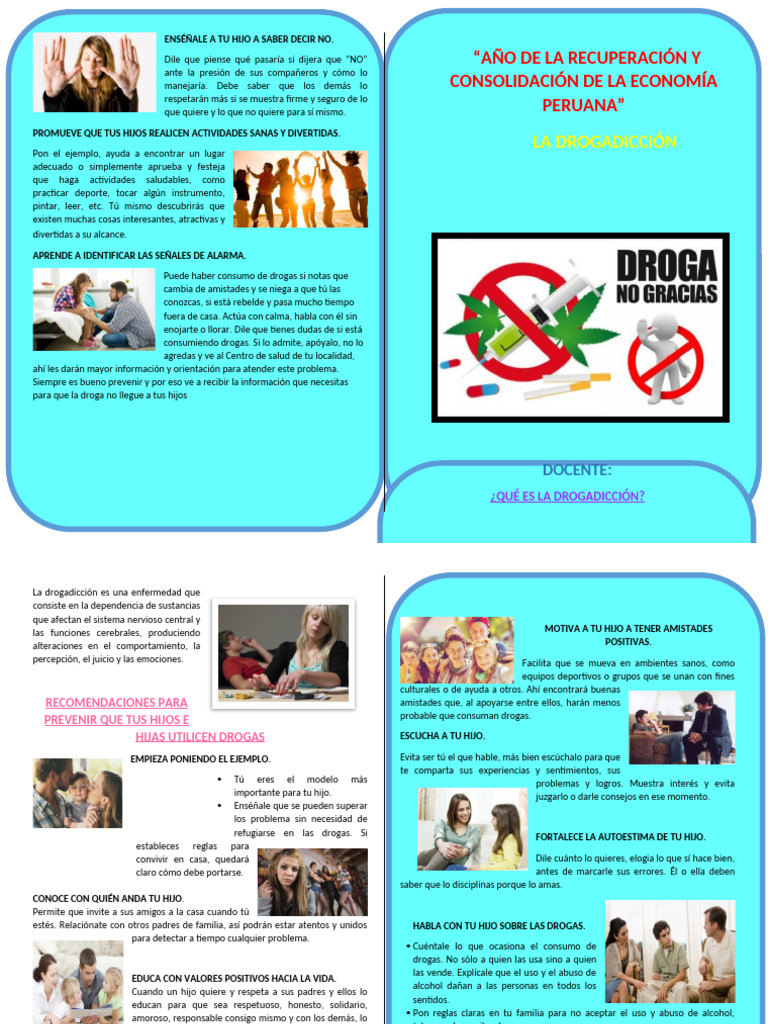 Diptico Drogadiccion | PDF | La dependencia de sustancias | Drogas