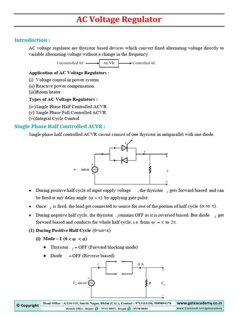 AC Voltage Regulator Overview and Types | PDF | Electronic Circuits ...