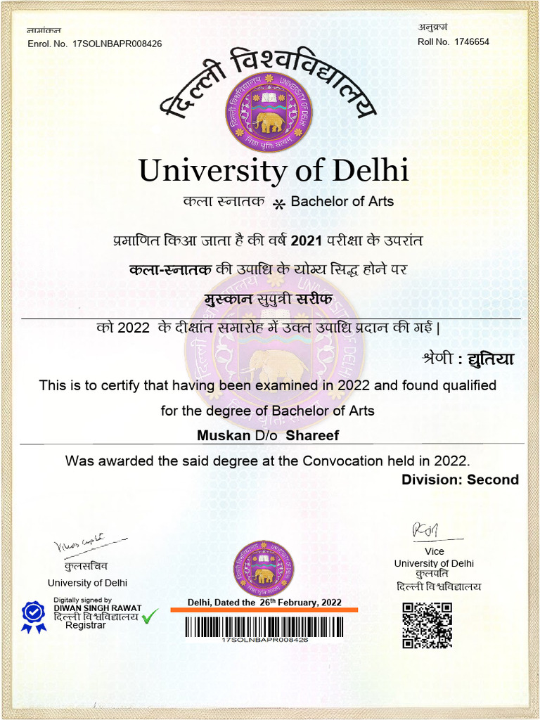 DU SOL Degree | PDF
