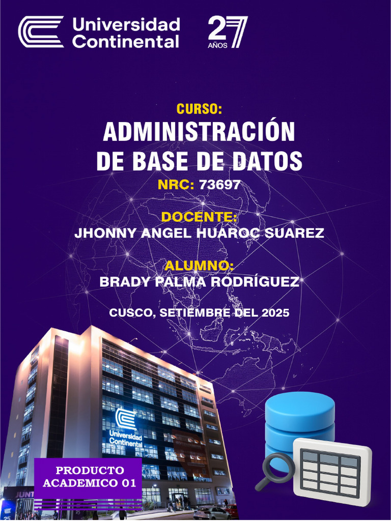 PA1 Administracion de Base de Datos Uc | PDF | Bases de datos | Servidor SQL de Microsoft
