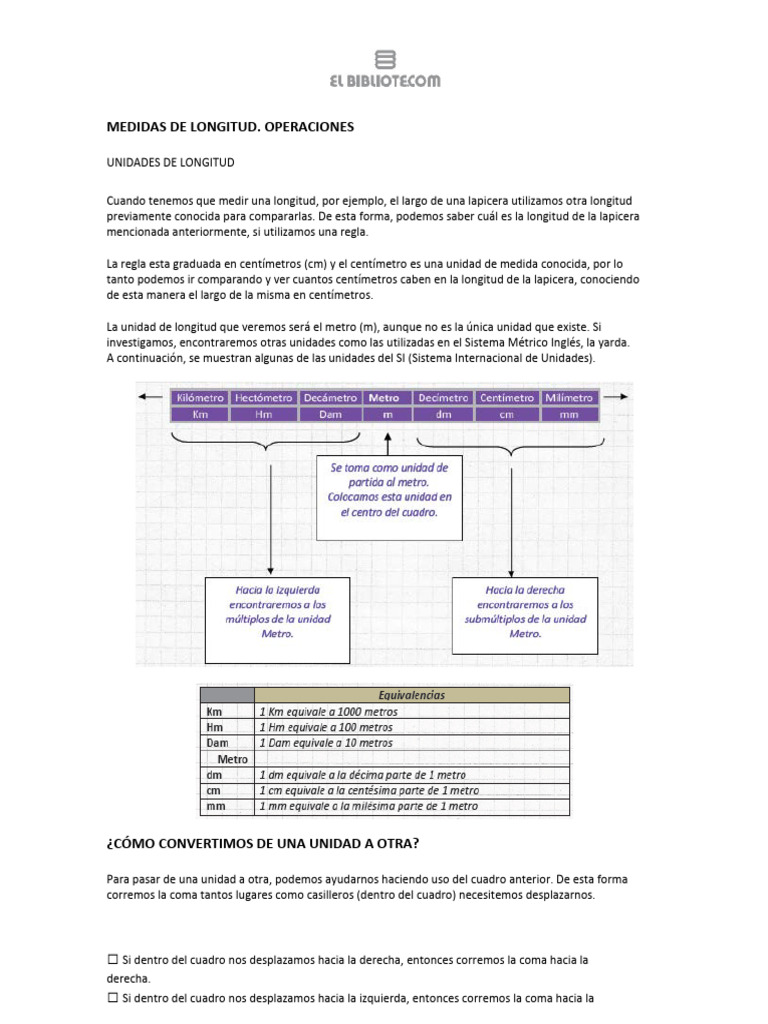 MATEMATICA Medidas de Longitud | PDF | Notación | Cantidad