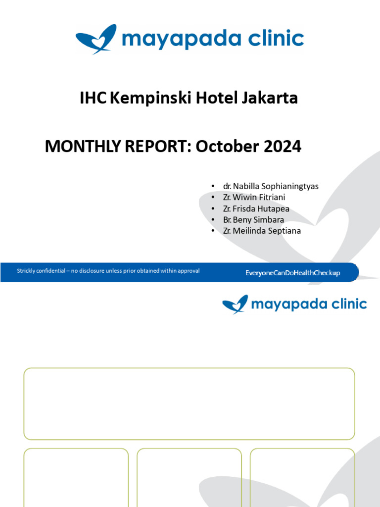 Monthly Report IHC Kempinski October 2024 | PDF | Health Care | Medicine