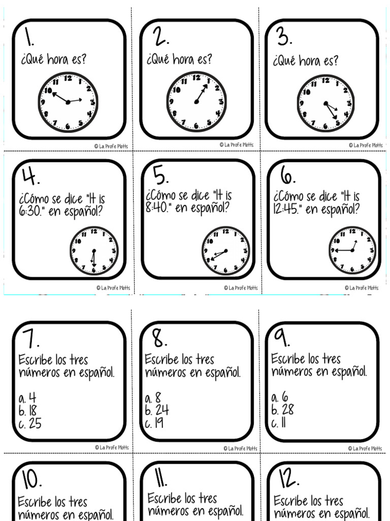 Verbos regulares en imperfecto y horas | PDF