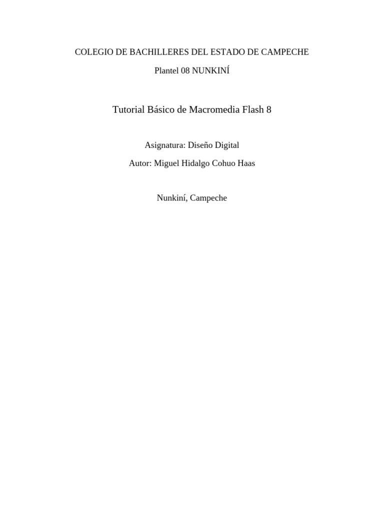 Tutorial Flash8 Con Portada | PDF | Adobe Flash | Software