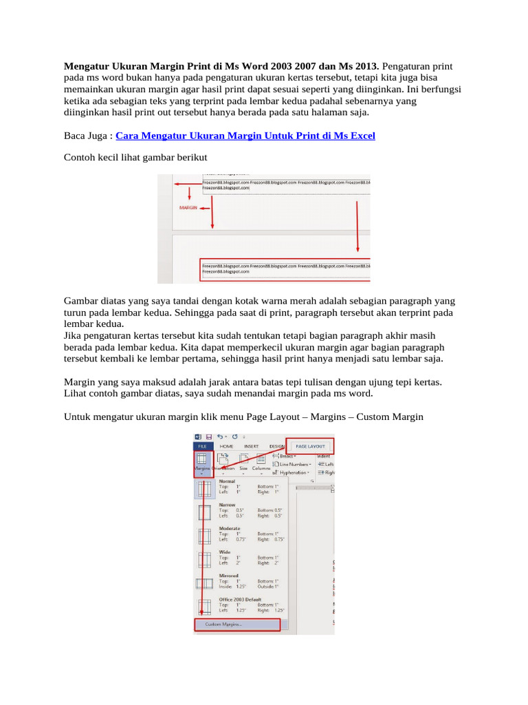 Cara Mengatur Margin Print di MS Word | PDF