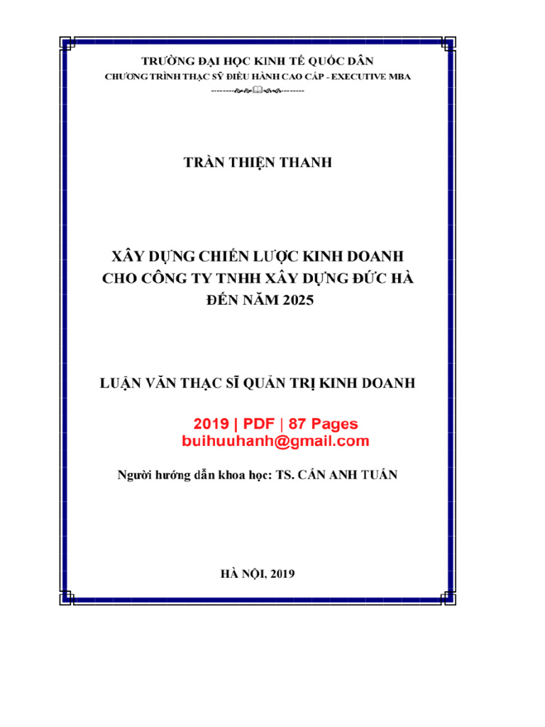 XD Chien Luoc KD 2025 Cho Cong Ty TNHH XD Duc Hai | PDF