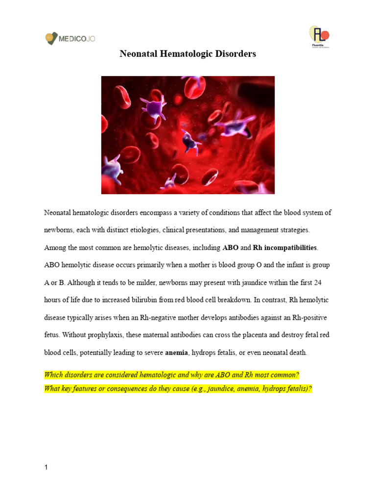 2 - Neonatal Hematologic Disorders | PDF | Anemia | Bleeding