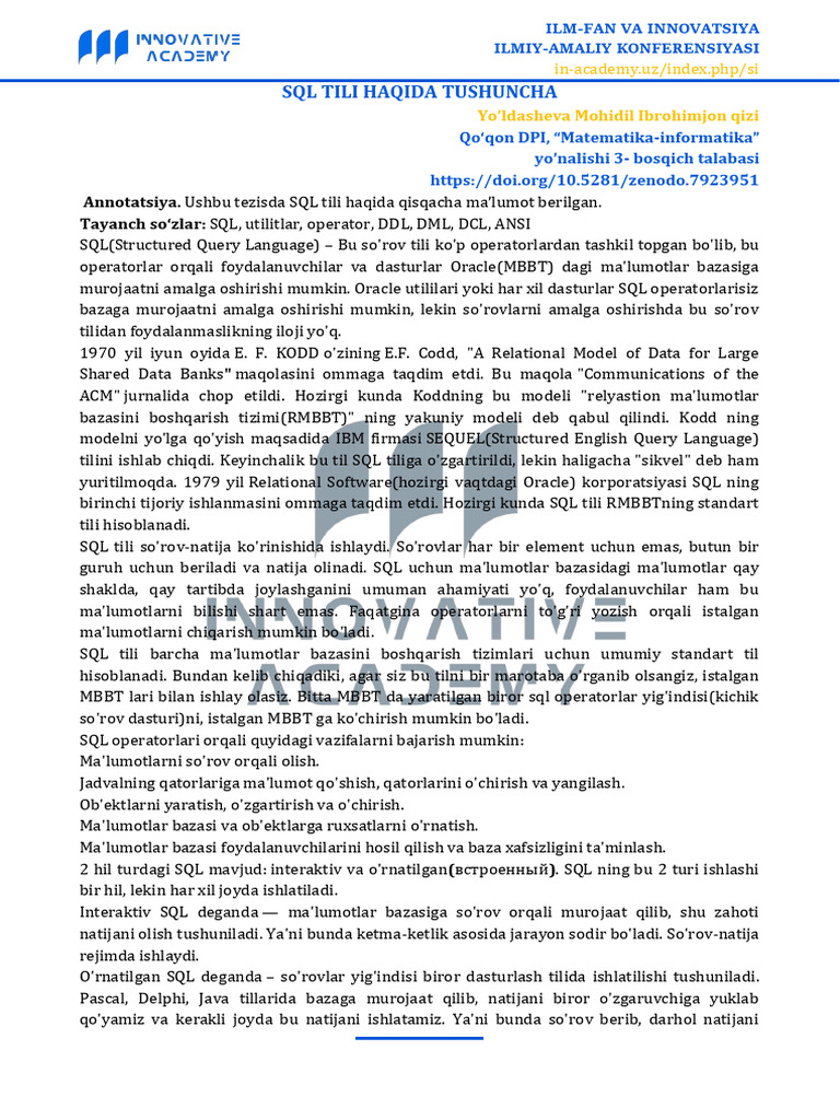 Ilm-Fan 0118 | PDF | Sql | Computer Science