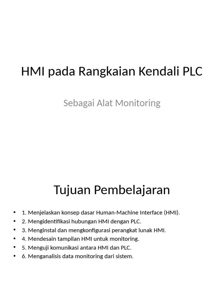 HMI: Antarmuka untuk Kendali PLC | PDF