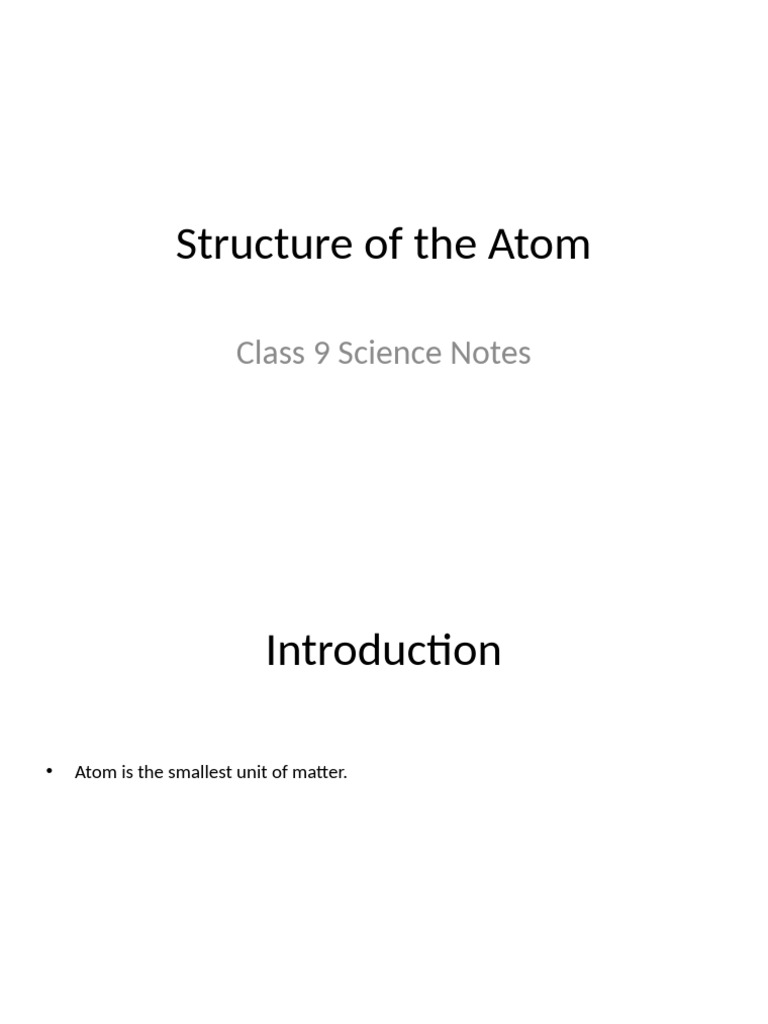 Structure of Atom | PDF