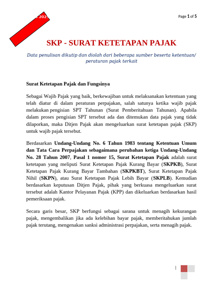 Panduan Lengkap Surat Ketetapan Pajak | PDF