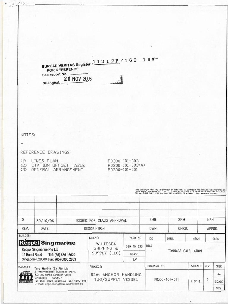 Tonnage Calculation | PDF