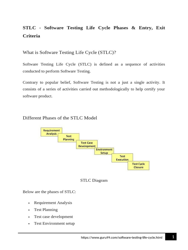 Software Testing Life Cycle Overview | PDF | Software Testing ...