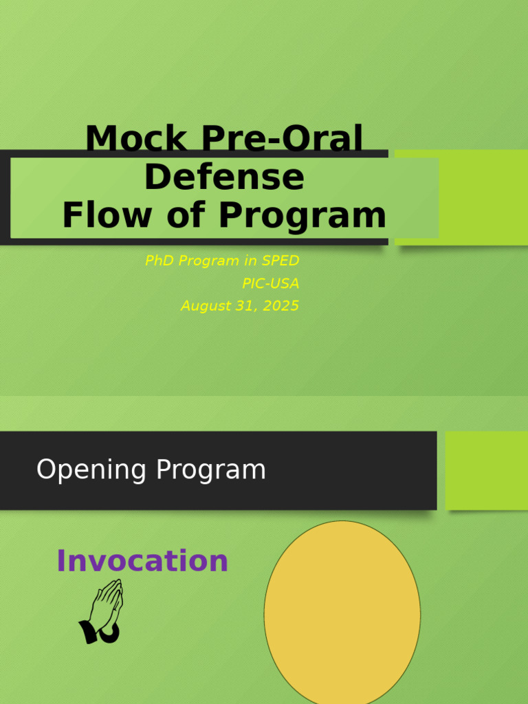 Mock PreOral Defense Flow | PDF | Thesis | Procedural Knowledge