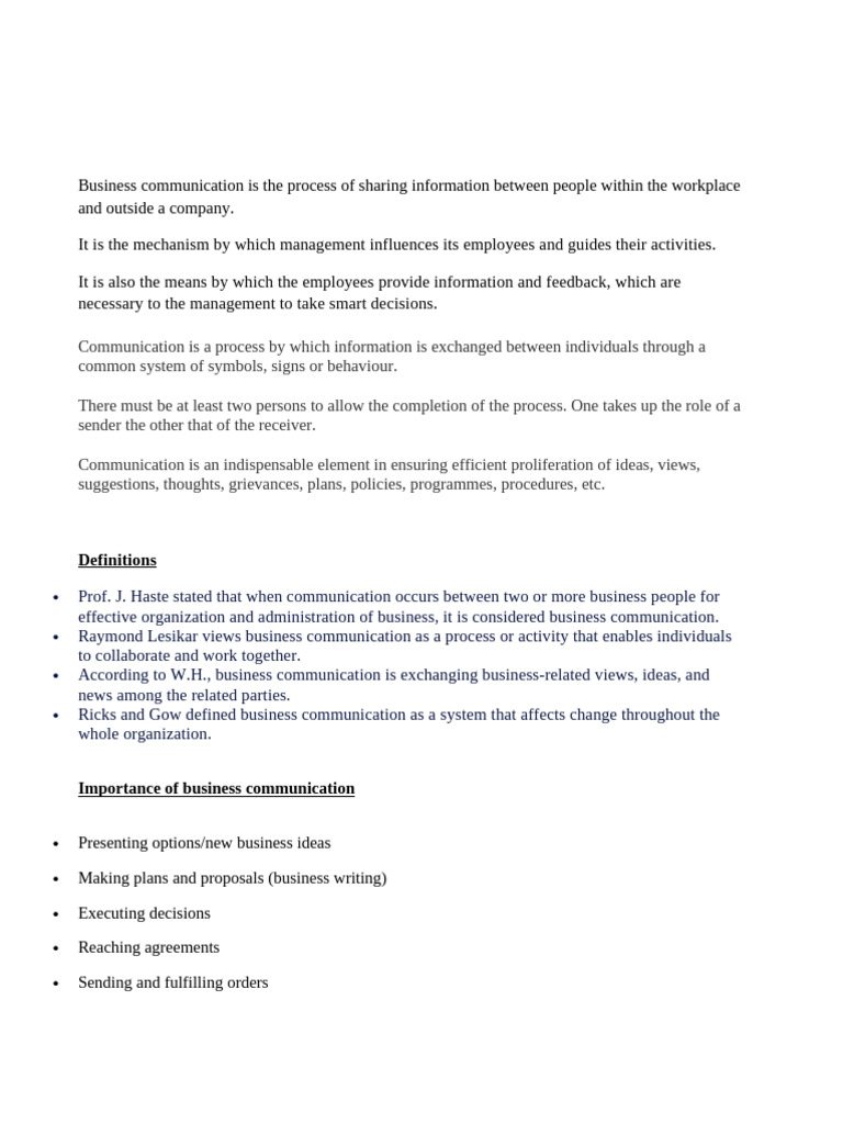 Introduction to Business Communication | PDF | Communication ...
