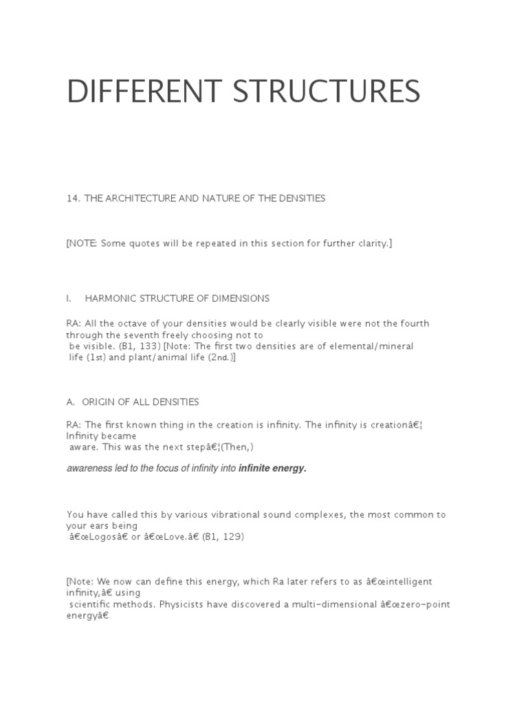Different Structures: Awareness Led To The Focus of Infinity Into ...